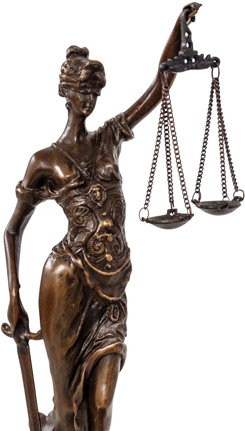 Bronze Sculpture Lady Justice Figurine on Marble Base Signed - Etsy