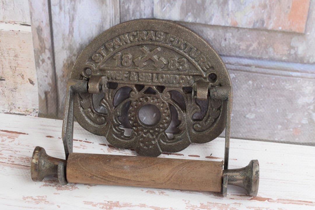 Industrial Cast Iron Toilet Roll Holder - Old Heavy Vintage Style ...