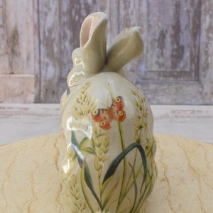 Porcelain Statue Painted Rabbit - Porcelain Sculpture Rabbit - Flowers ...
