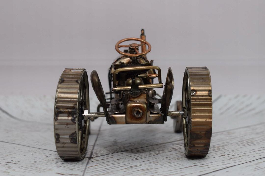 Vintage Metal Model Tractor - Amazing Brown Old Iconic Tractor - Metal ...