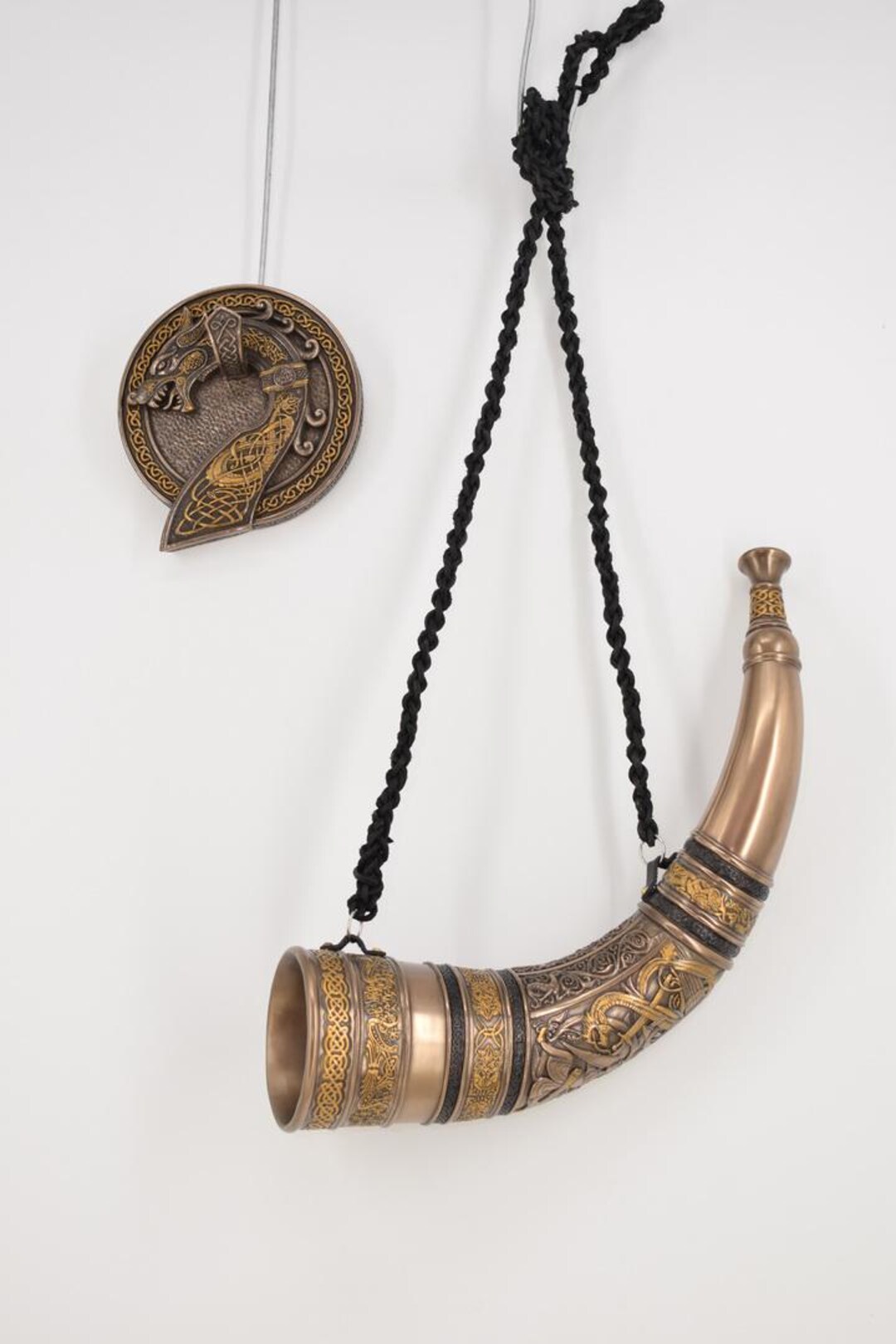 Norse Mythology Horn Wall Decor: Sigurd Slaying Fafnir Viking Art - Etsy