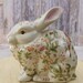 Porcelain Statue Painted Rabbit Porcelain Sculpture Rabbit Flowers ...