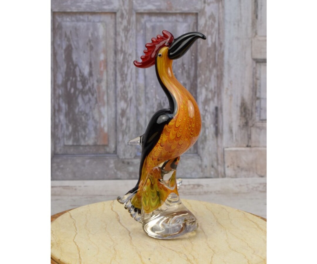 Large Statue Crane Murano Glass - Colorful Figurine Murano Style ...