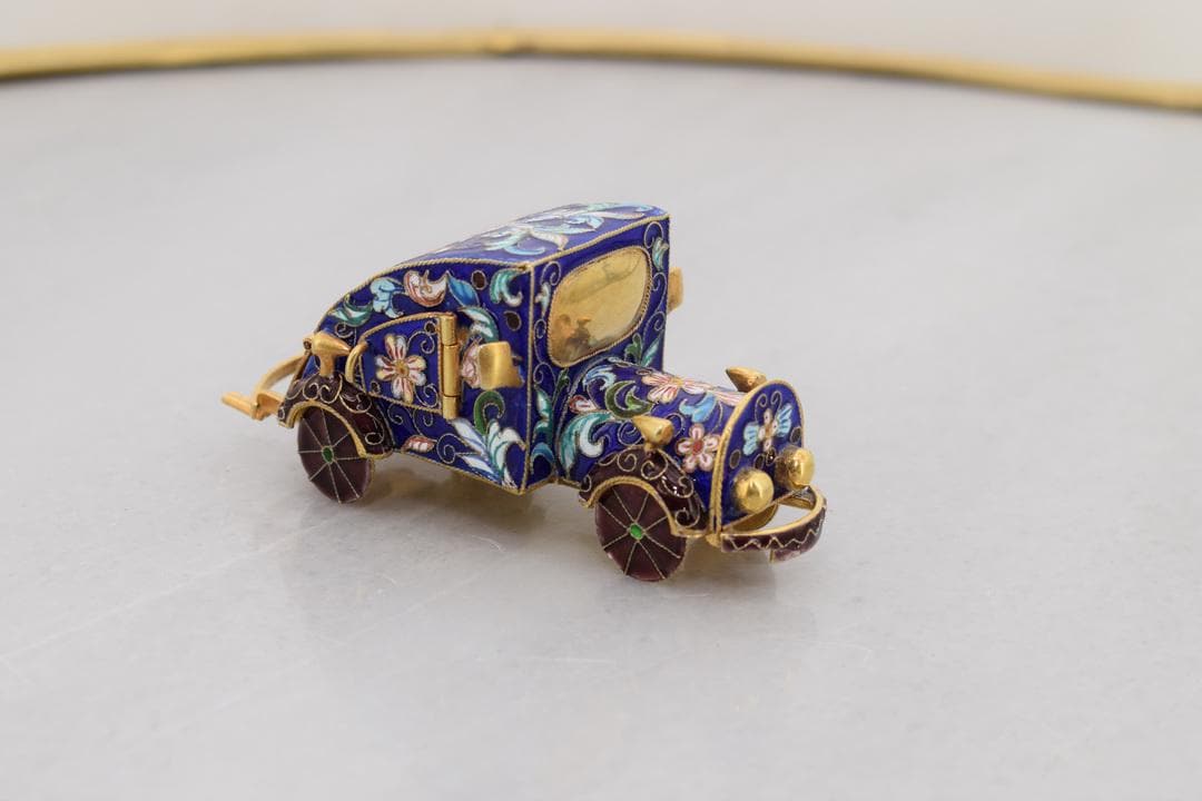 Imperial Russian Silver Car Figurine – Collectible Gilded & Enameled 84 ...