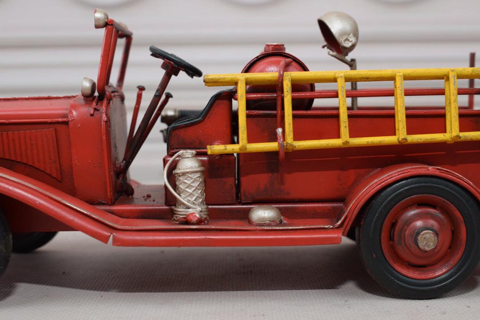 Vintage Red Metal Fire Truck Model: Firefighter Gift, Home Decor - Etsy
