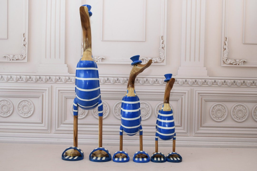 Family Ducks Modernist Teak Wooden - Three Ducks - Funny Ducks in ...