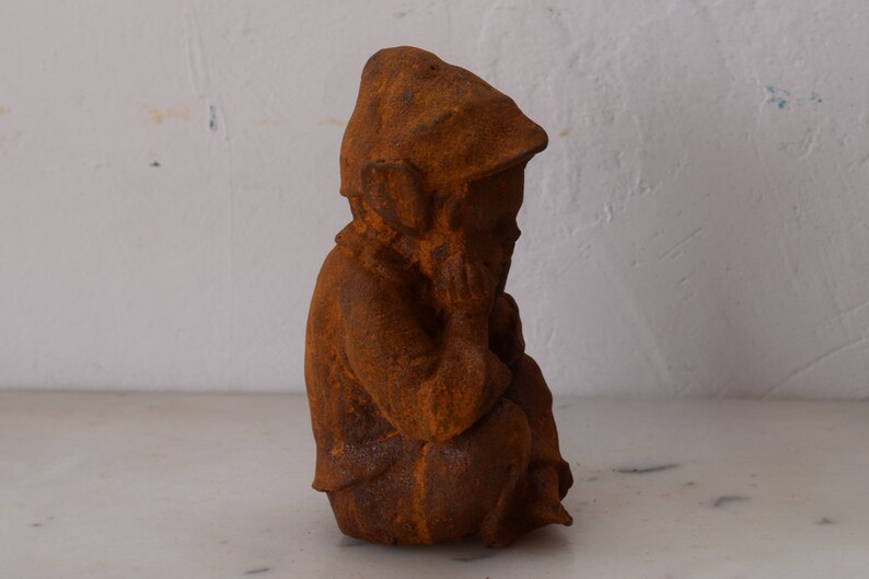 Cast Iron Gnome Pixie Sculpture Figurine Figure Gift Vintage - Etsy