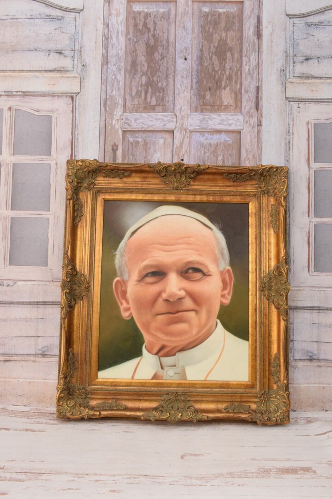 Oil Portrait of Saint John Paul II - Painting on Canvas - Home Decor ...