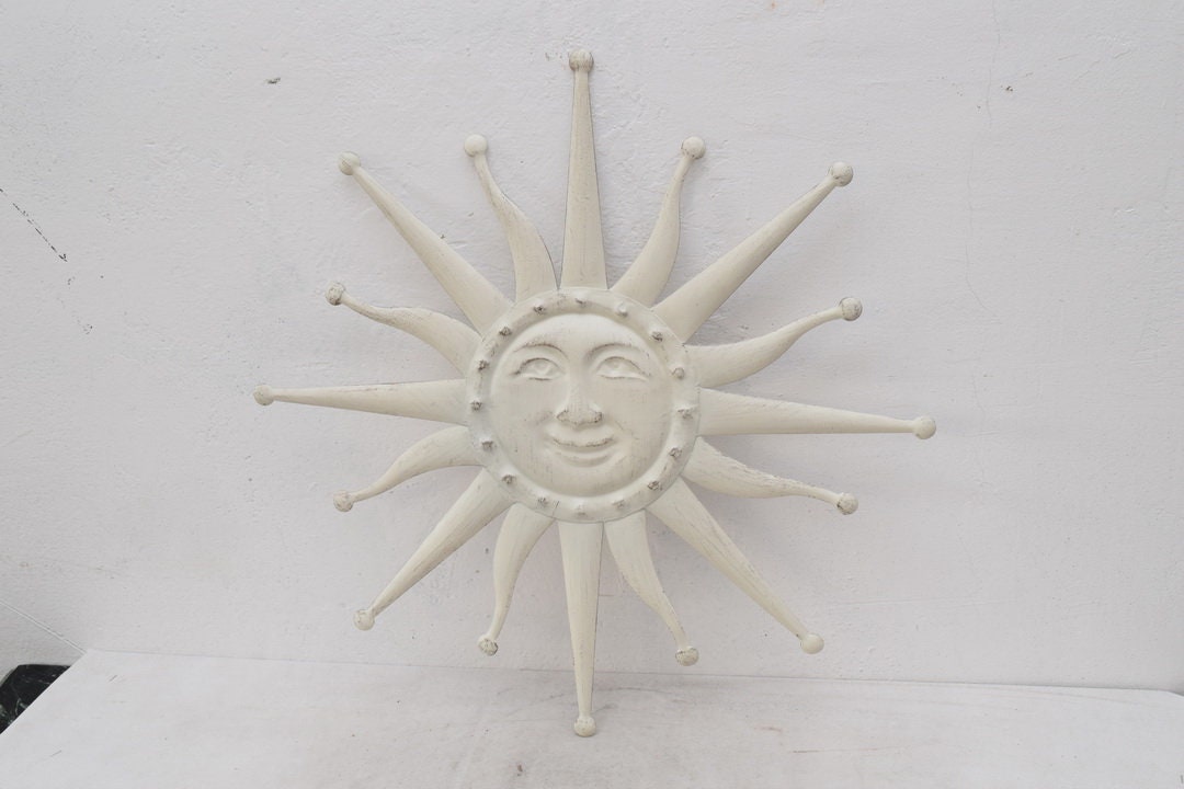 Silver Rustic Metal Sun Wall Art - Exclusive Wall Decor - Sun Sculpture ...