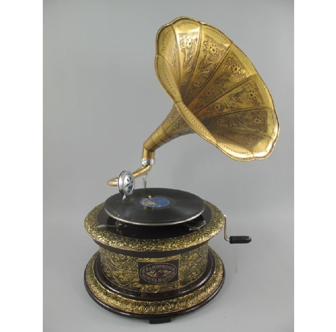 Nostalgic Gramophone Phonograph New Working Record Player Antique Style ...