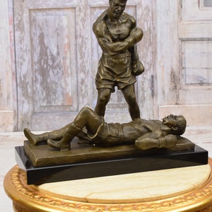 Two Fighting Boxers Bronze Sculpture on Marble Base - Sport Box ...