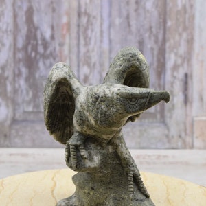 Eagle Marble Statue - Buzzard Sculpture Pedestal - Unique Sculpture ...