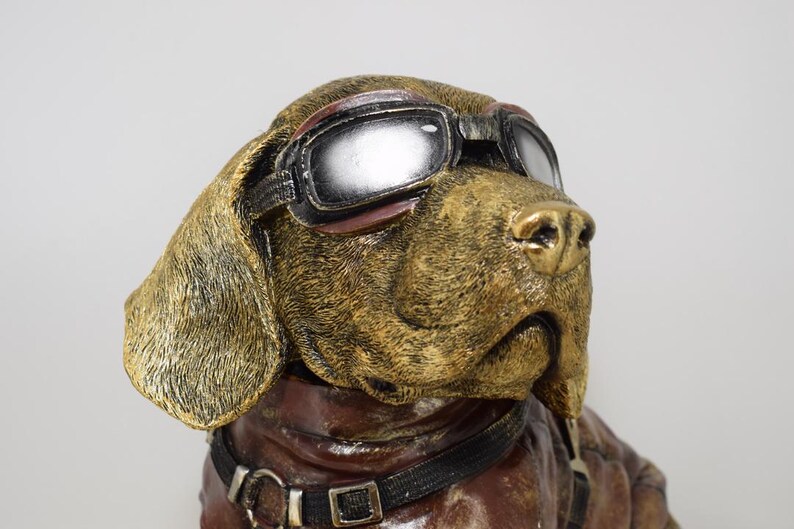 Dachshund Pilot Statue: Funny Vintage Dog Sculpture - Etsy