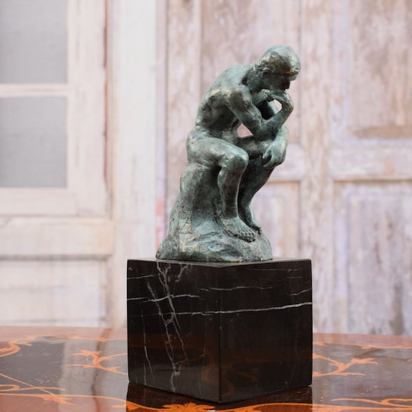 Patina Bronze Thinker Statue - Etsy