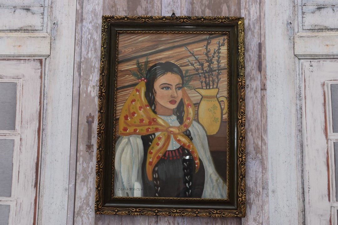 Antique Painting Woman Hyrax Zofia Stryjenska Painting Highlandes ...