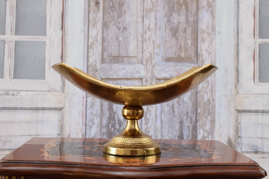 Goldene Dark Brass Plateau - Gold Bowl - Art Nouveau Style - Unique ...