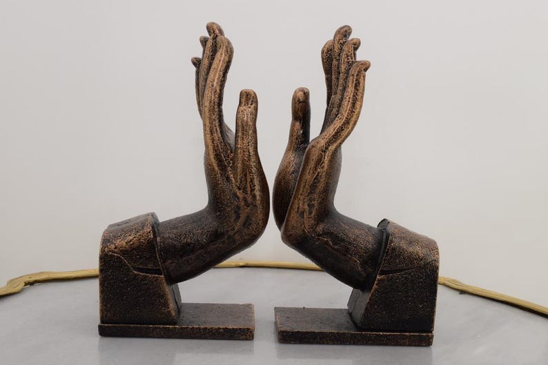 Cast Iron Hand Bookends: Vintage Style Book Support - Etsy