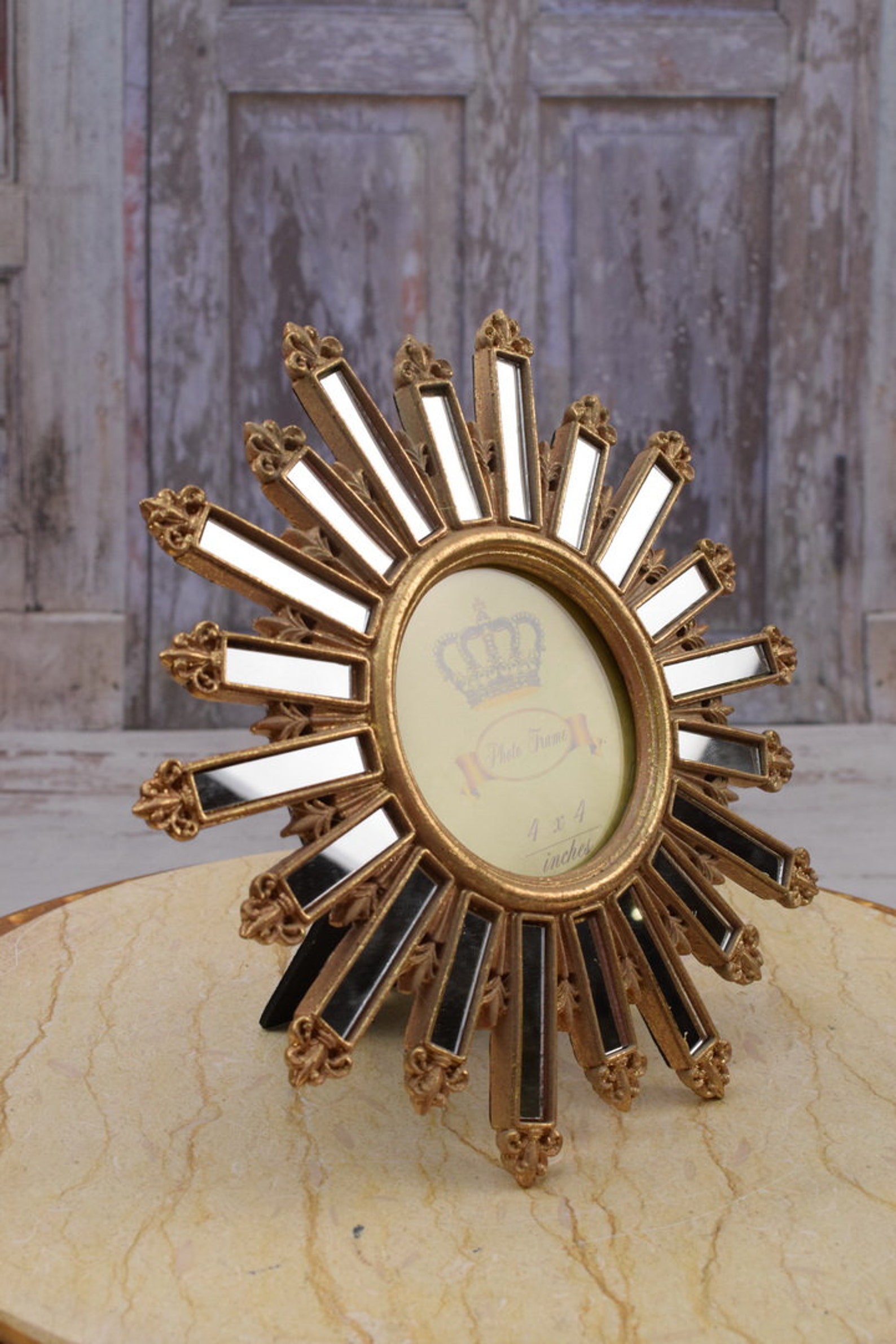 Elegant Carved Sun Gold Photo Frame Art Deco Meets Victorian Style Desk ...