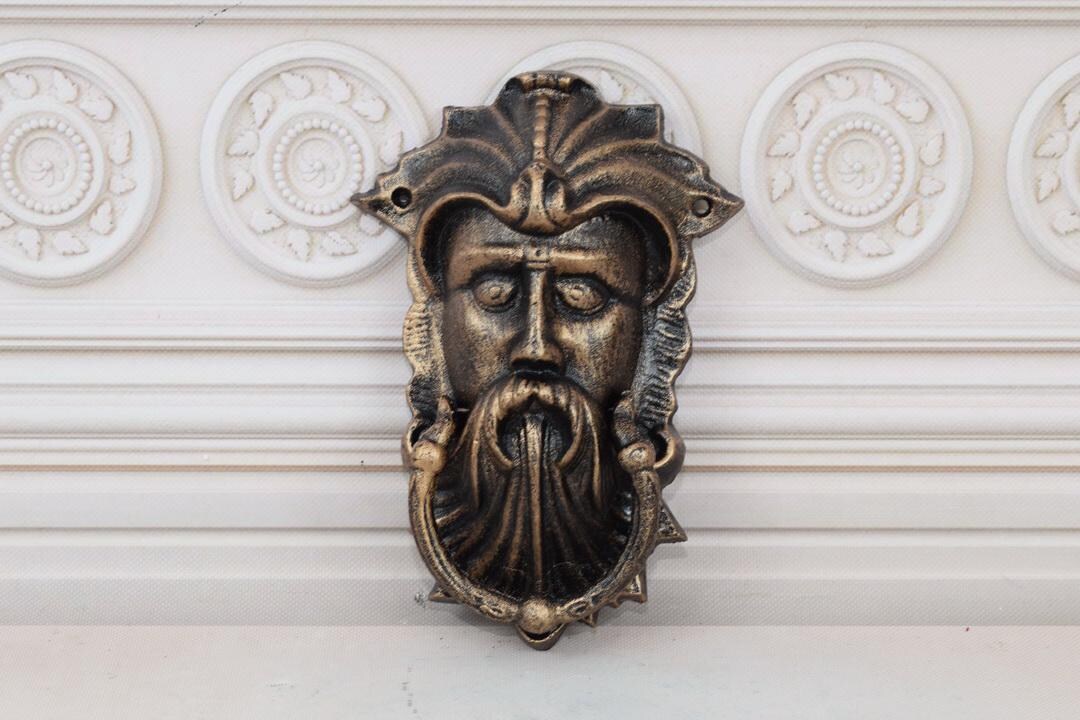 Cast Iron Head Evil Door Knocker - Devil Door Knocker - Halloween Decor ...