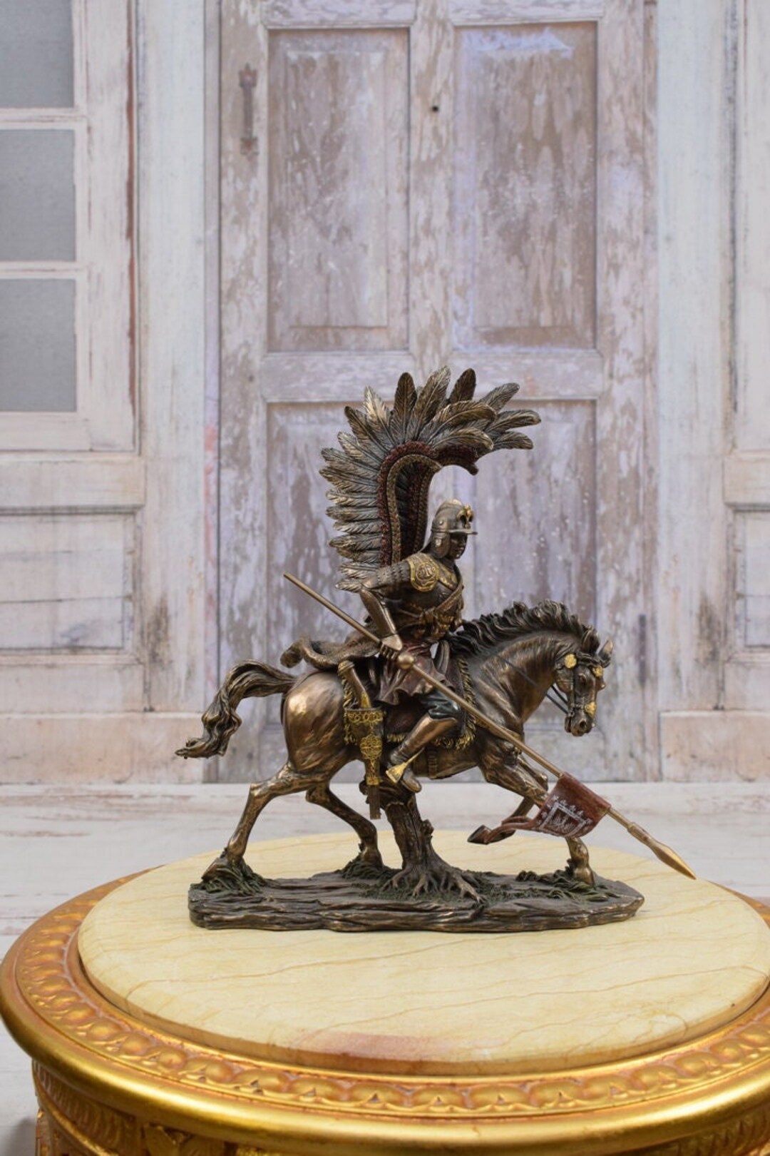 Polish Hussar Statue: Bronze Patriot Figurine, Hand-painted - Etsy