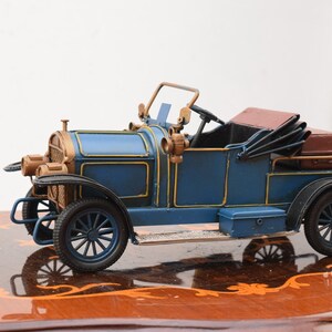 Vintage Metal Model Old Car Amazing Blue Old Antique Car Metal Model ...