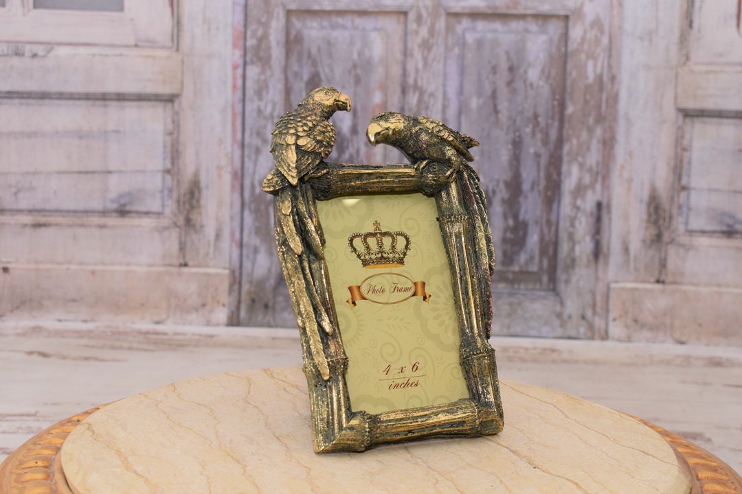 Amazing Gold Photo Frame - Parrots Photo Frame - Birds 3d Wedding ...