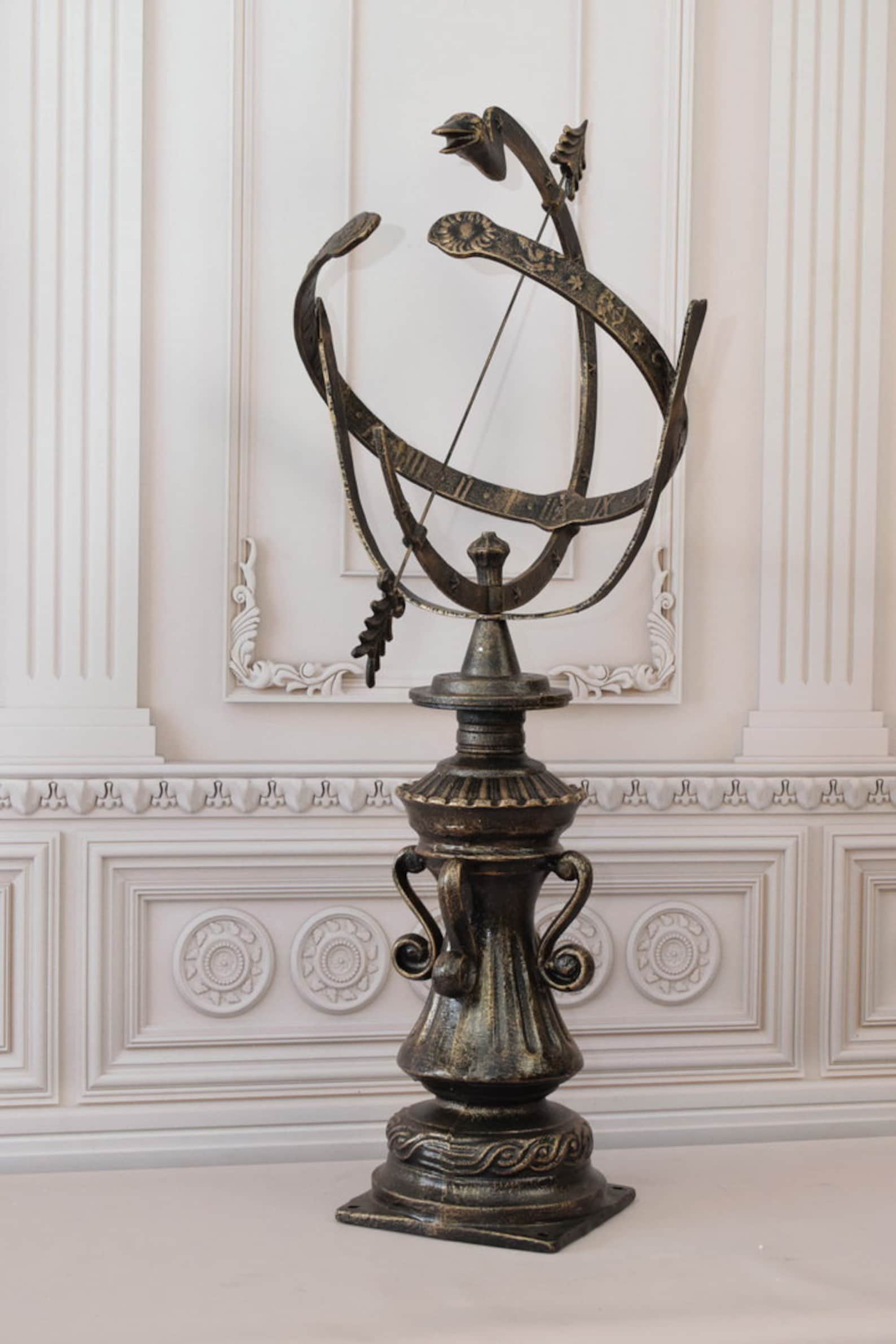 Large 100 Cm Cast Iron Sundial - Garden Decor Statue - Outdoor Sign ...