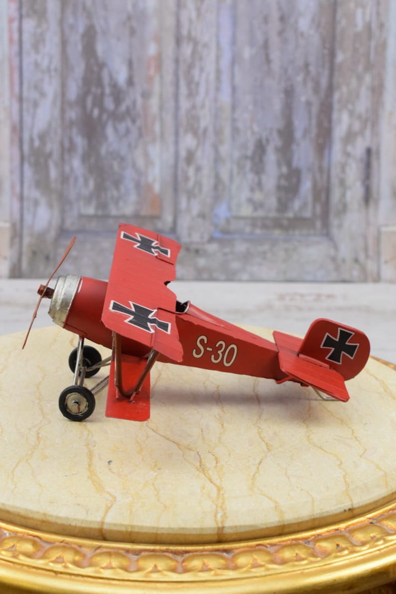 Vintage Red German Airplane Model: Metal Home Decor - Etsy