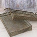 Pair Plateau Garden Metal Decoration Garden Garden Table Green Patina ...