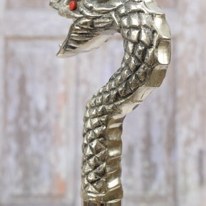 Walking Stick Dragon Figure - Dragon Cane - Silver and Black Walking Stick - Elegant Gift for ...