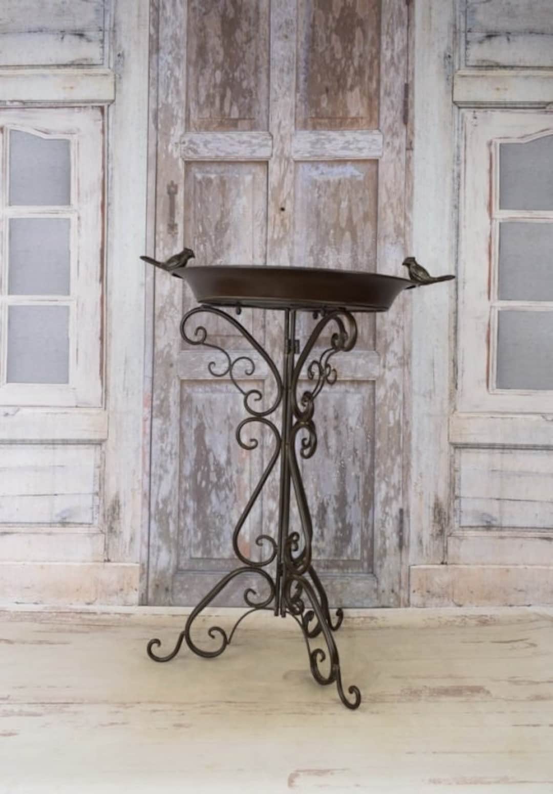 Mangeoire Oiseaux Sur Pied Fer Forge