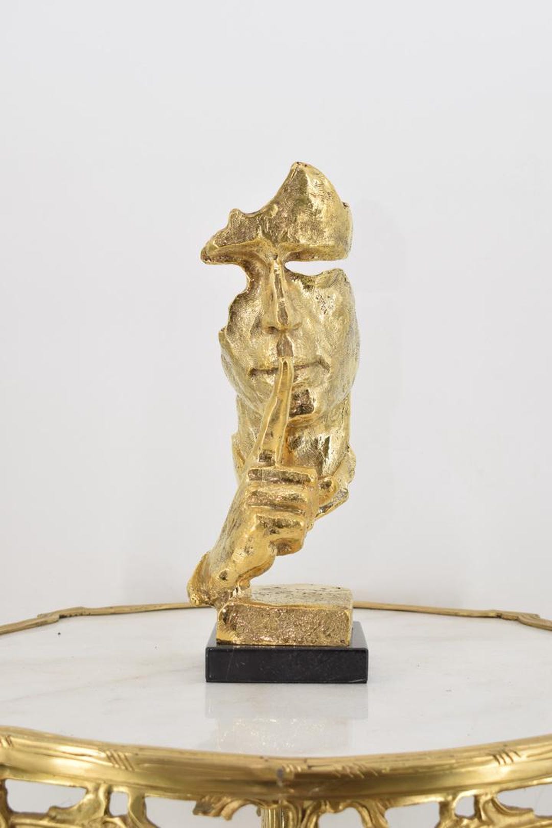 Bronze Sculpture "the Moment" Man Asking for Silence - Garden Figurine ...