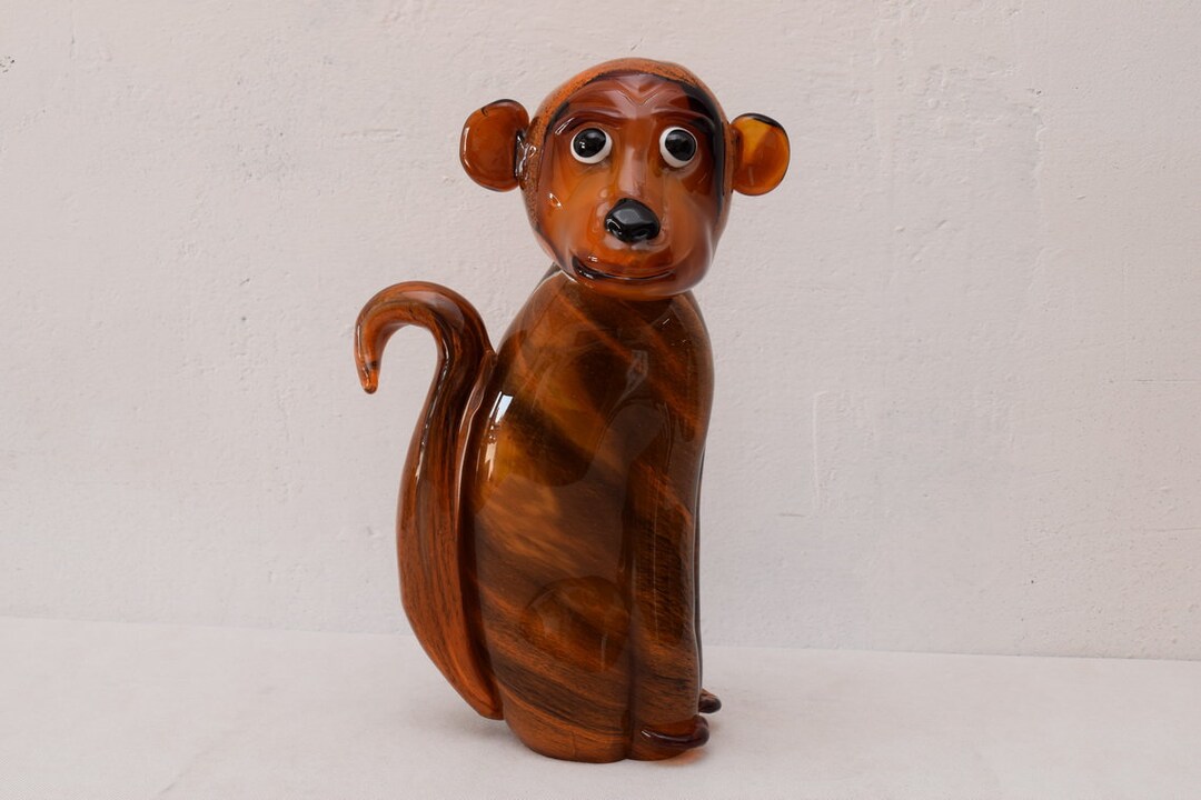 Large Monkey Animal Murano Colorful Style Figurine Beaufitul Gift ...