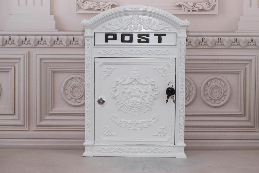 Mailbox A4 Letters White Vintage - Post Angels Ornaments Garden ...