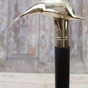 Classic Elegant Walking Stick Dolphin Aluminum and Wooden Walking Stick ...