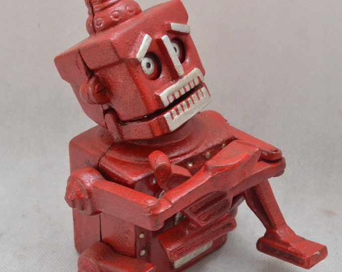 Cast Iron Robert the Robot 1950 Money Box Mechanical Bank Toy Gift ...