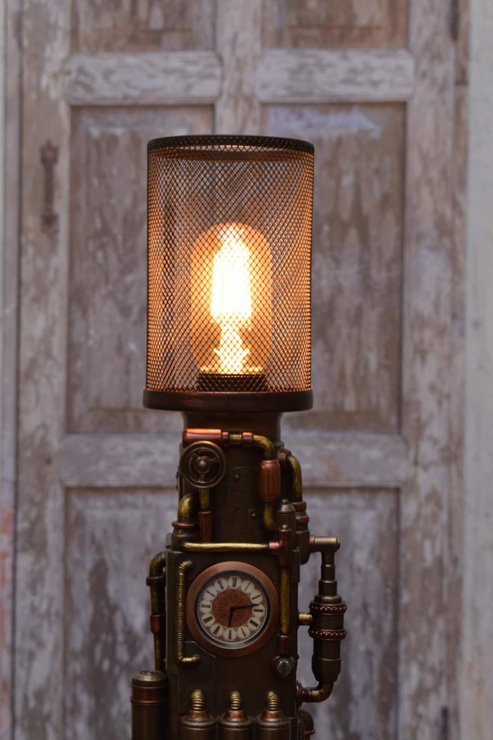 Bronze Steampunk Desk Lamp: Battery Operated Art Decor - Etsy