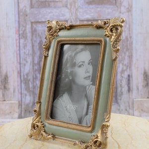 Elegant Carved Gold and Green Photo Frame Art Deco Meets Victorian ...