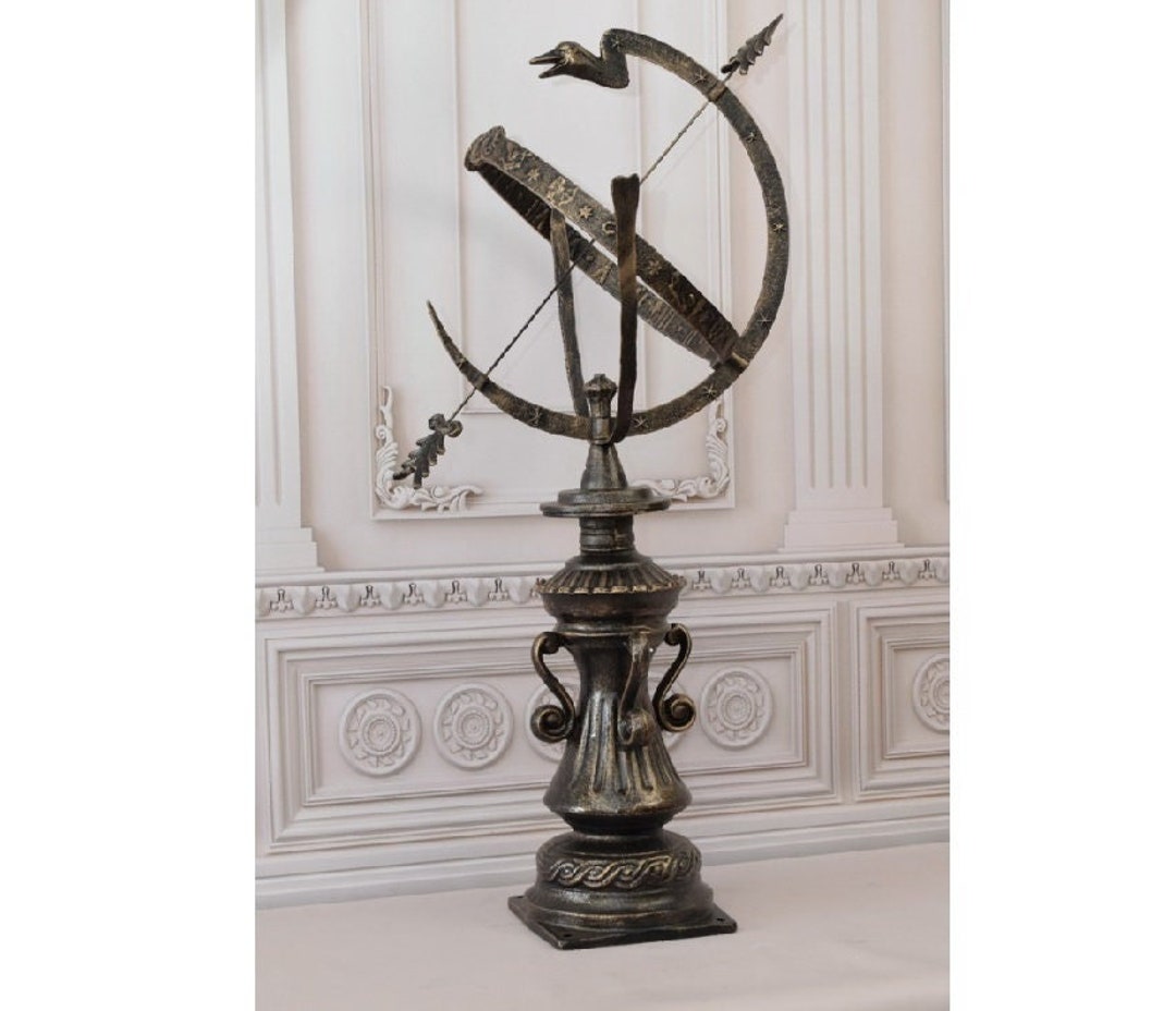 Large 100 Cm Cast Iron Sundial - Garden Decor Statue - Outdoor Sign ...
