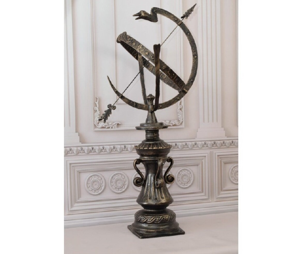 Large 100 Cm Cast Iron Sundial - Garden Decor Statue - Outdoor Sign ...