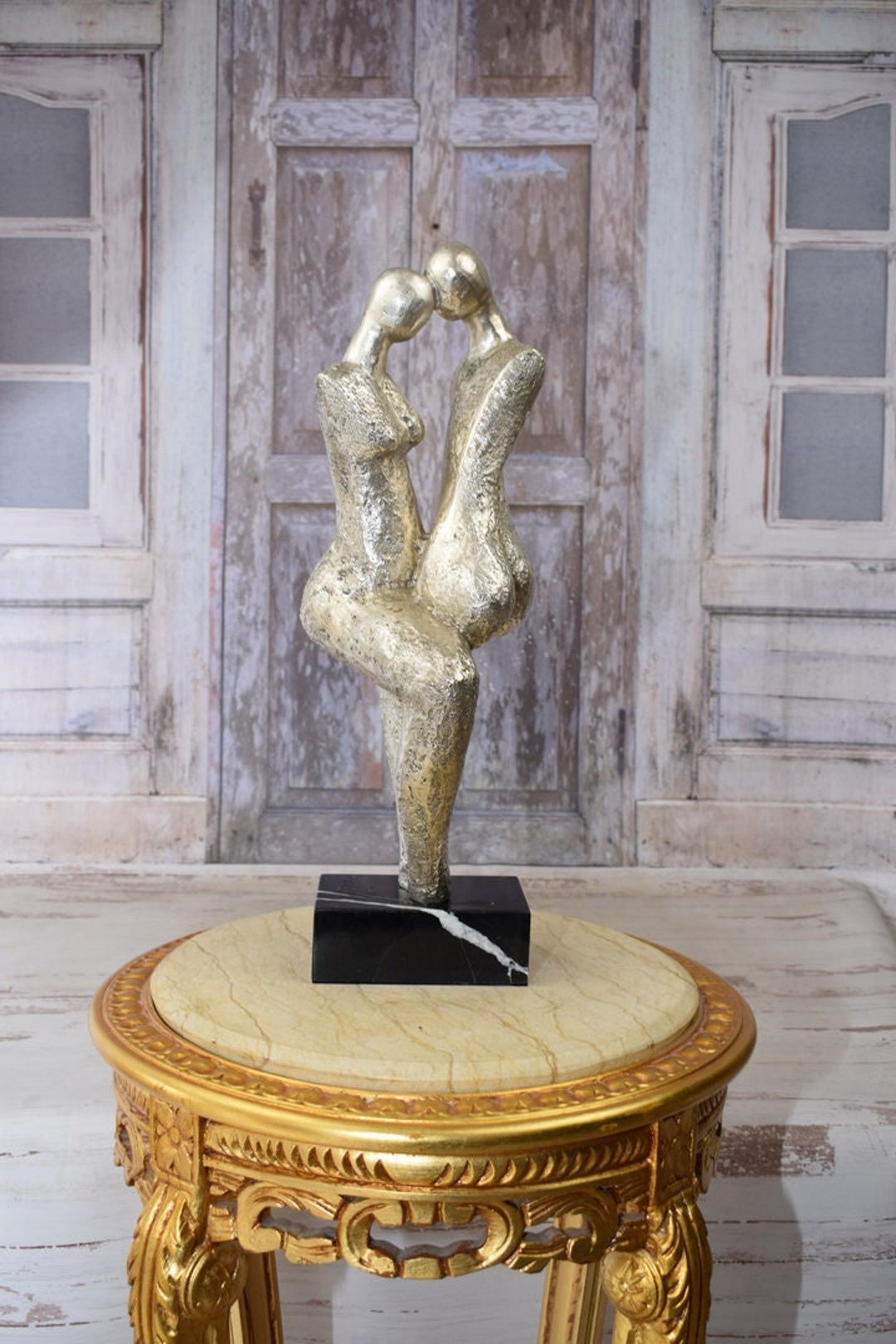 Liebevolle Modernist Figur aus Bronze - Verliebtes Paar - Liebende ...