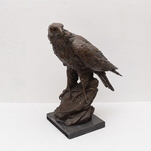 Large Eagle Realistic Bronze Buzzard Figurine Statue Base Sculpture ...