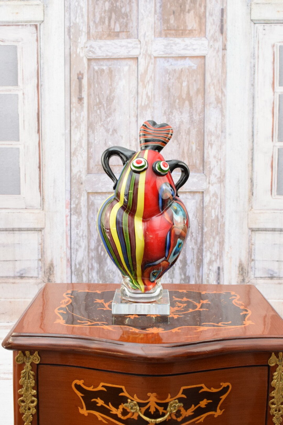 Female Dancer Glass Figurine Fluffy Girl Murano Style Sculpture Big ...