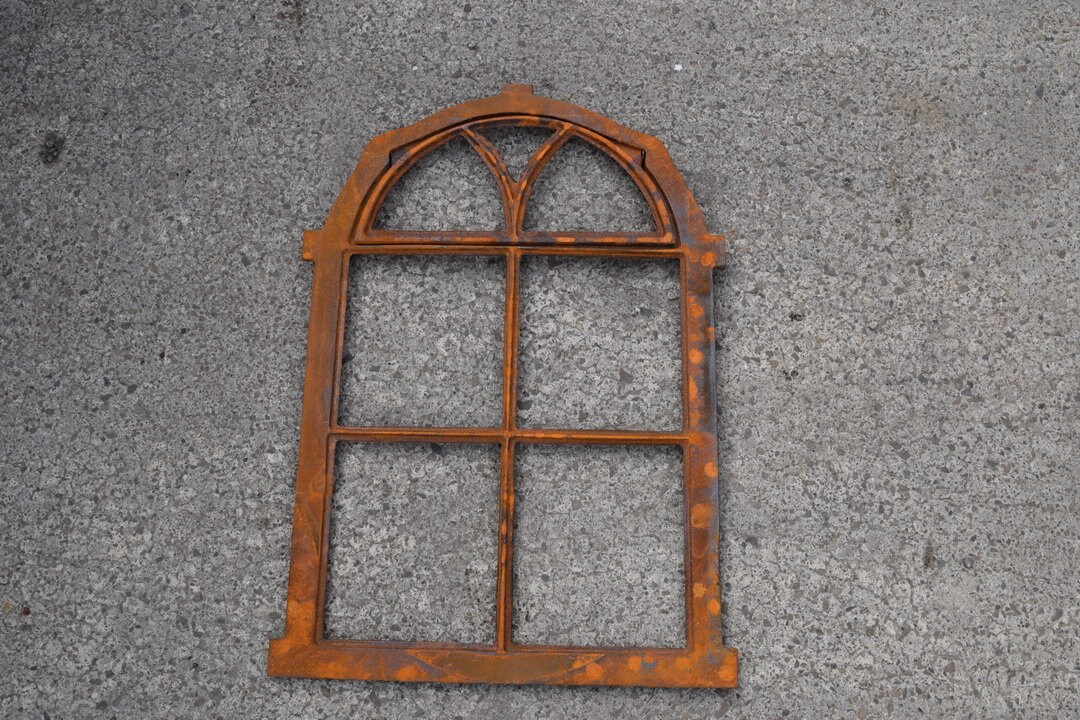 Rustic Cast Iron Window Frame: Brown Shutter Crate, Home Garden Decor ...