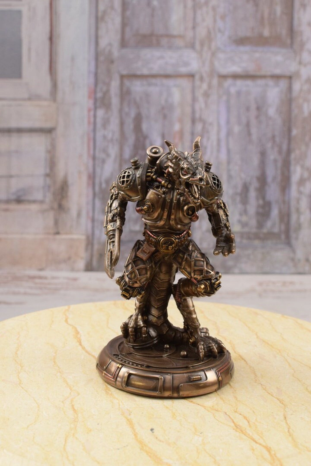 Steampunk Dragon Golem - Figurine Metal Bronze - Steampunk Amazing ...
