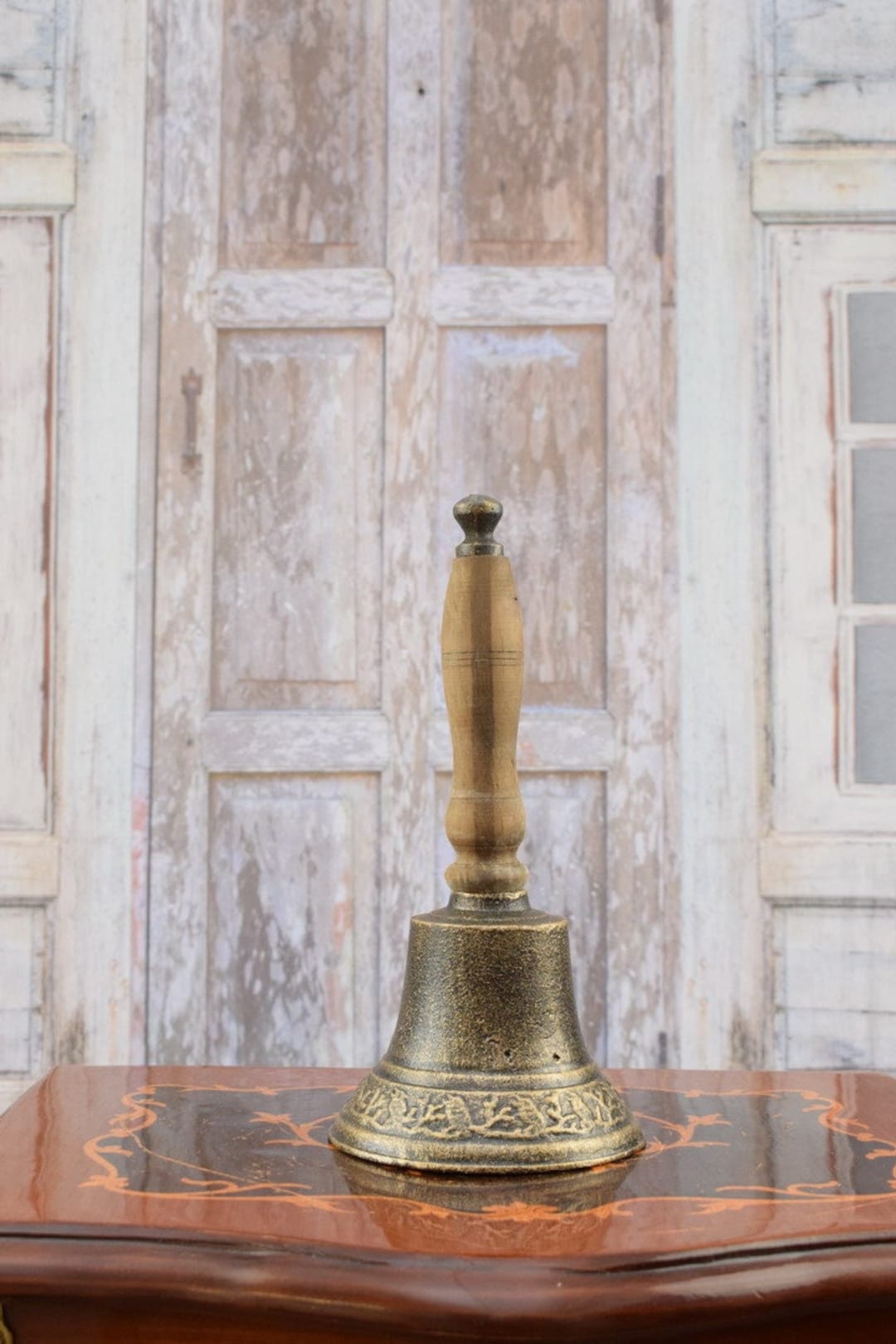 Bell School Cast Iron and Wood - Elegant Hotel Bell - Table Bell ...