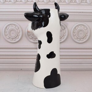 Funny Flower Vase Porcelain - Cow Vase - Cow Statue - Black and White ...