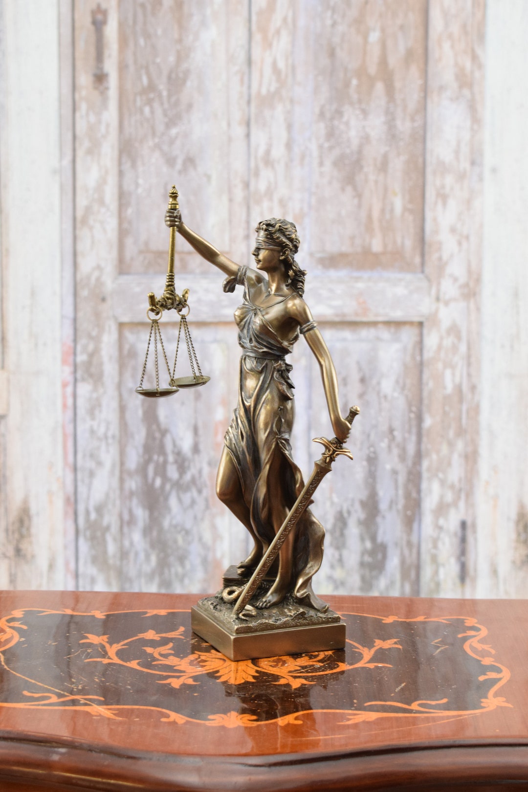 Lady Justice Sculpture Bronze Figurine Art Work Statue Gift for Lawyer ...