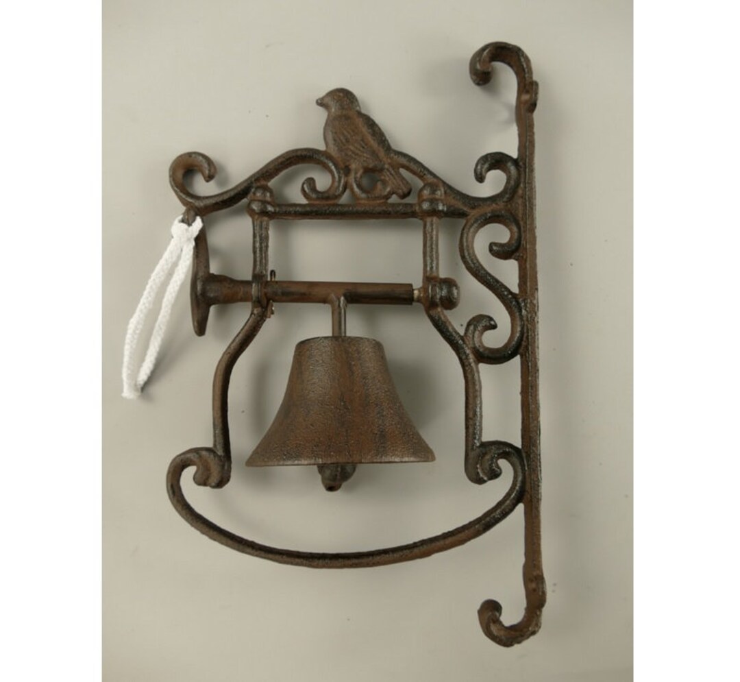 Cast Iron Bird Doorbell: Antique Brown Welcome Bell - Etsy