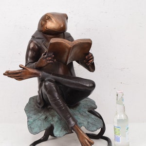 Bronze Statue Frog Reading Book - Amazing Garden Statue - Funny Bronze ...